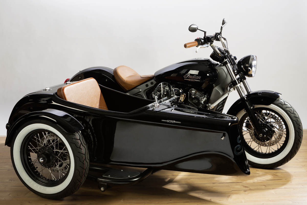 Einzigartiges mit Stil: Motorrad INDIAN Scout mit HOTROD Beiwagen ...